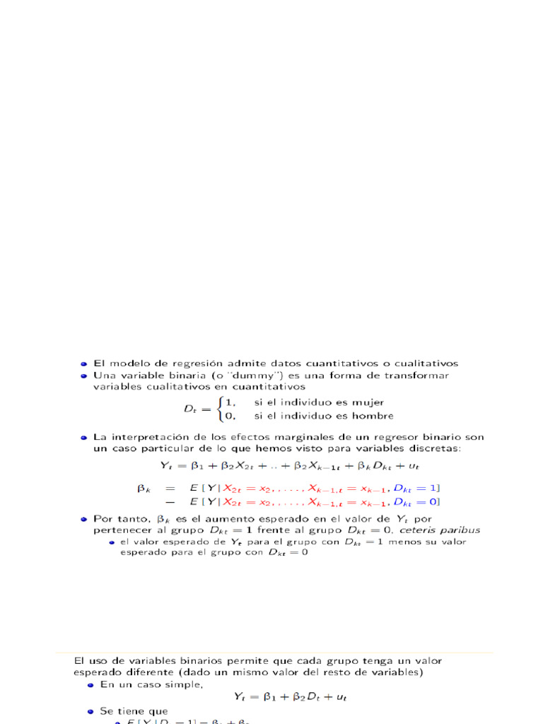 Econometria I Variables Dummy | PDF | Regresión lineal | Análisis de regresión