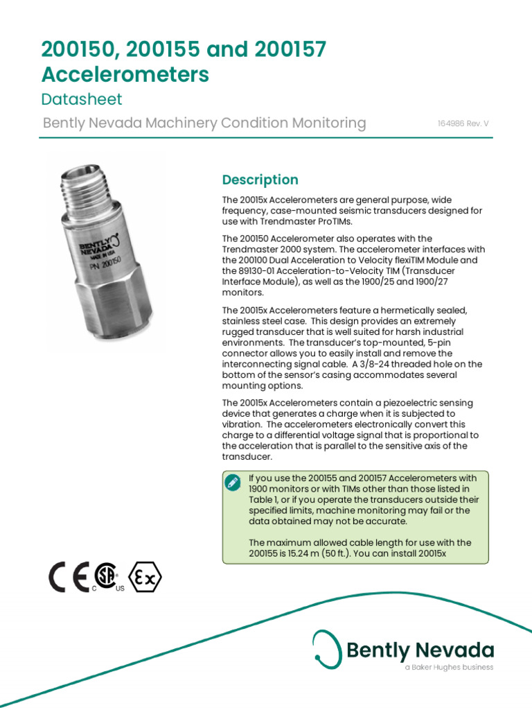 200150, 200155 and 200157 Accelerometers Datasheet - 164986 | PDF | Accelerometer | Electrical ...