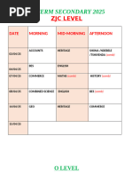 End of Term 1 Examination Timetable 2025 | PDF