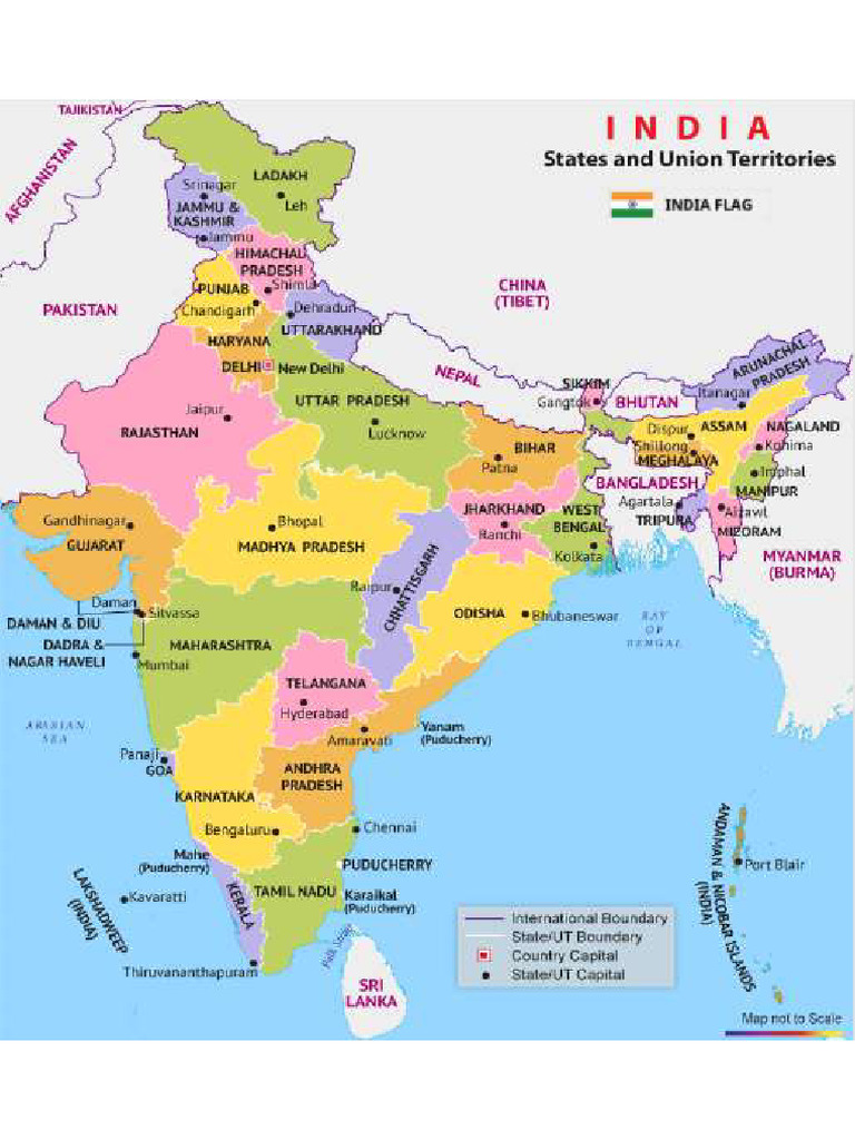 Printable India Map With States | PDF