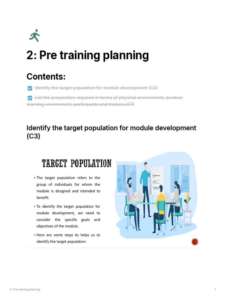 2 Pre Training Planning | PDF