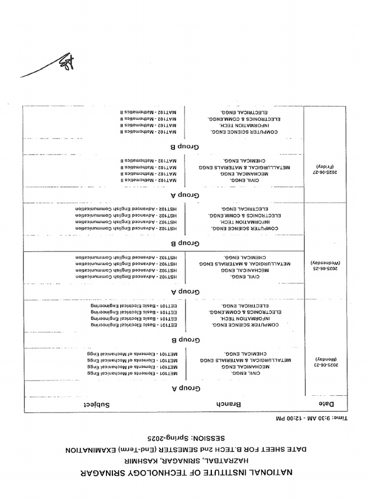 Date Sheet 09062025 | PDF
