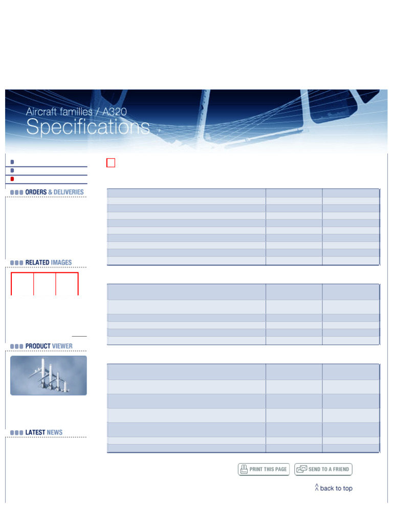 Airbus A320 Specifications Overview | PDF | Wing Configurations | Aviation