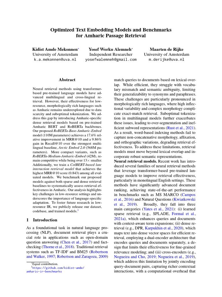 Amharic Information Retrieval 2025 | PDF | Information Retrieval | Linguistics