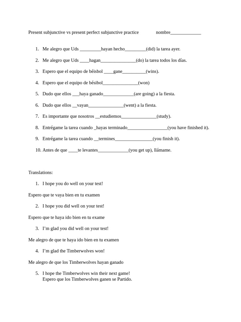 Spanish HW | PDF