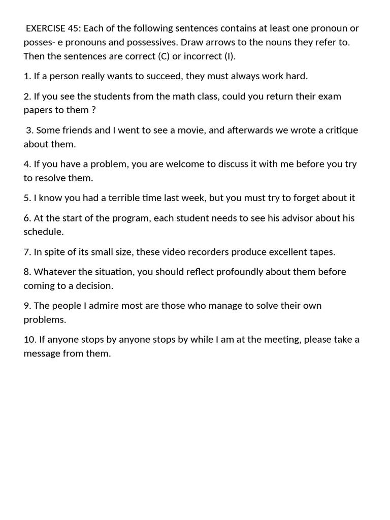 Exercise (Skill 45) | PDF