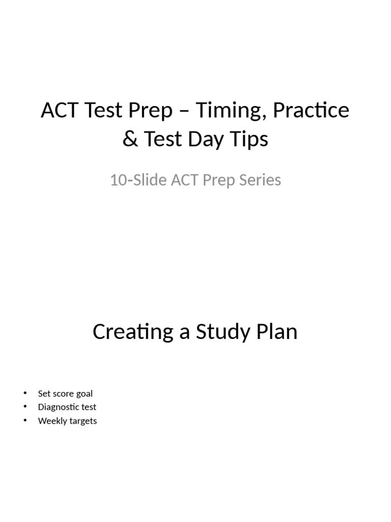 ACT Test Prep Timing Tips | PDF