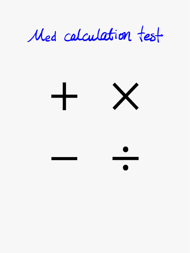 Medication Calculation Test Guide | PDF