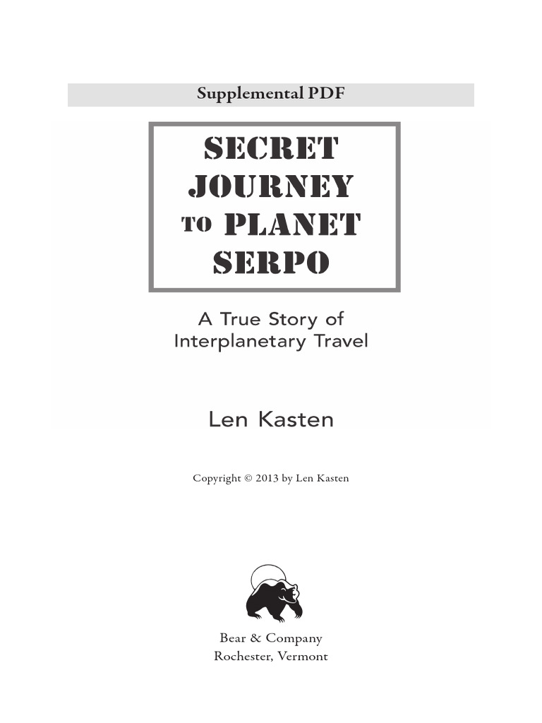 Secret Journey To Planet Serpo Supplemental PDF | PDF