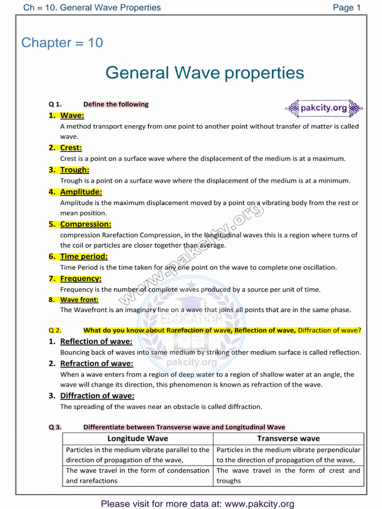 CH 1 Physics Class 10 Notes Sindh Board | PDF