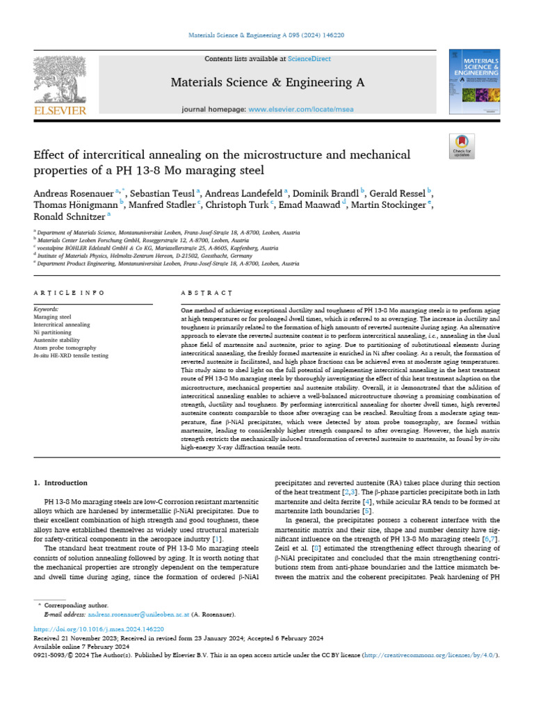 2024 H - Effect of Intercritical Annealing On The Microstructure and Mechanical Properties of A ...