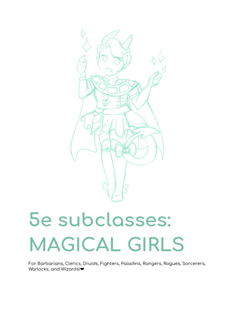 1575783-Dnd Magical Girl Subclasses | PDF | Unicorn | Courage