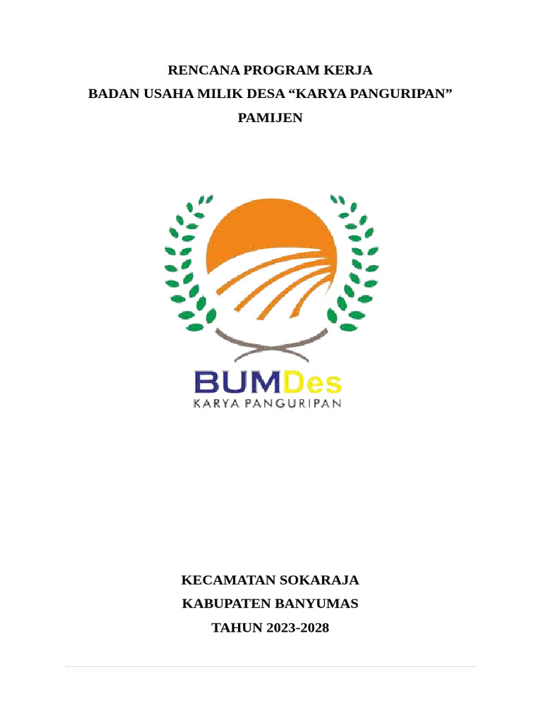 Rencana Kerja BUM Desa Pamijen 2024 | PDF