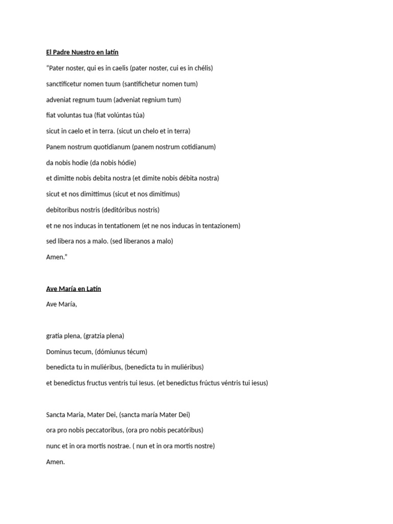 Oraciones en Latin Con Pronunciacion | PDF