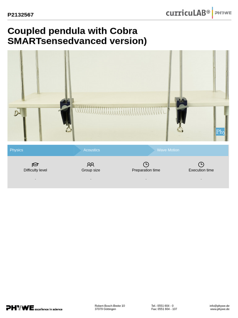 Coupled Pendula With Cobra SMARTsenseexpert Version 2 | PDF | Pendulum | Oscillation