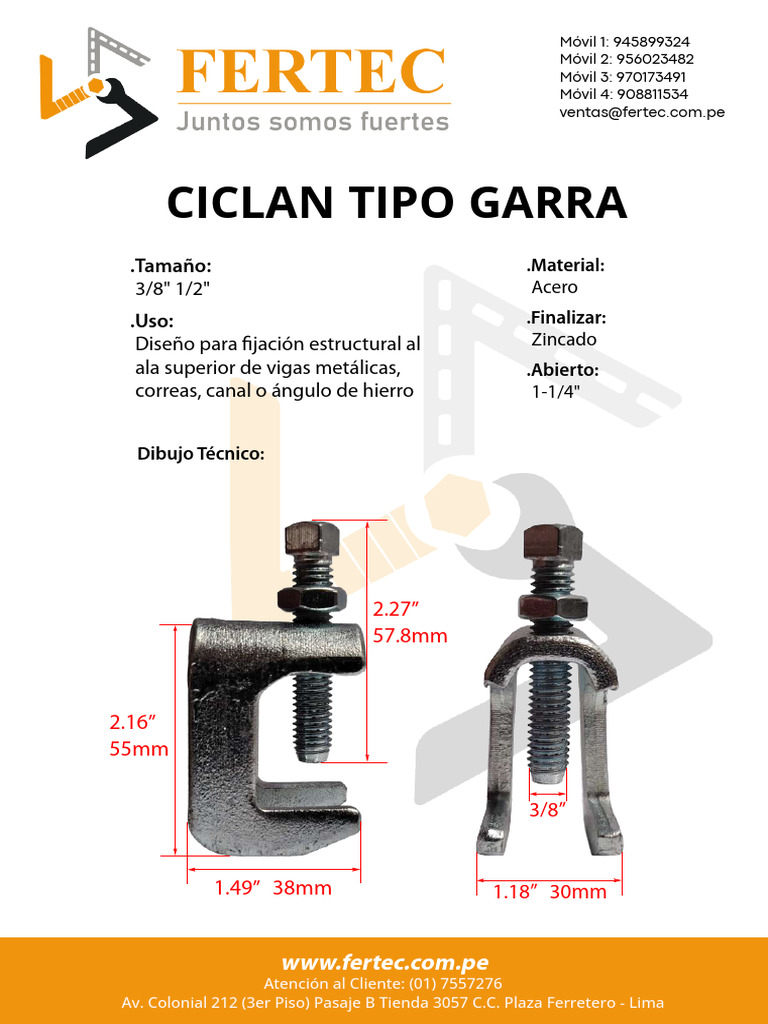 Ciclan Tipo Garra para Fijación Estructural | PDF