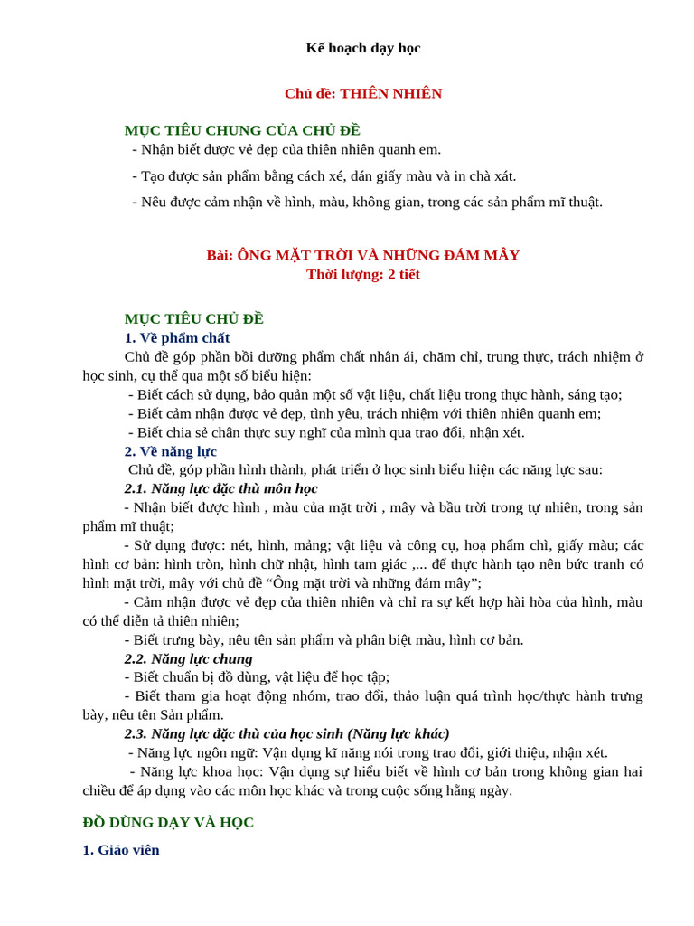 Ong Mat Troi Va Nhung Dam May | PDF