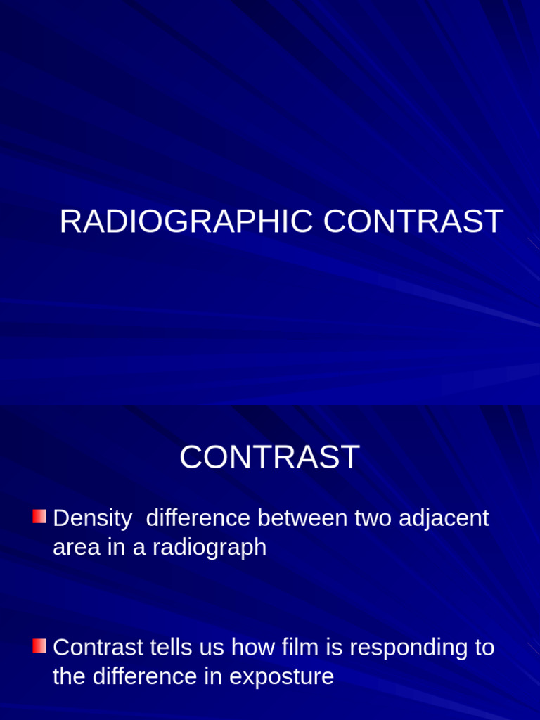 Understanding Radiographic Contrast Factors | PDF