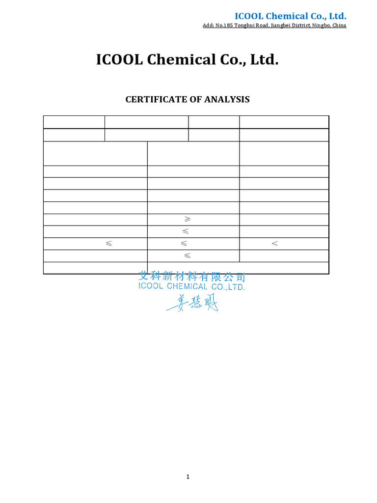 FICHA COA For R410a | PDF