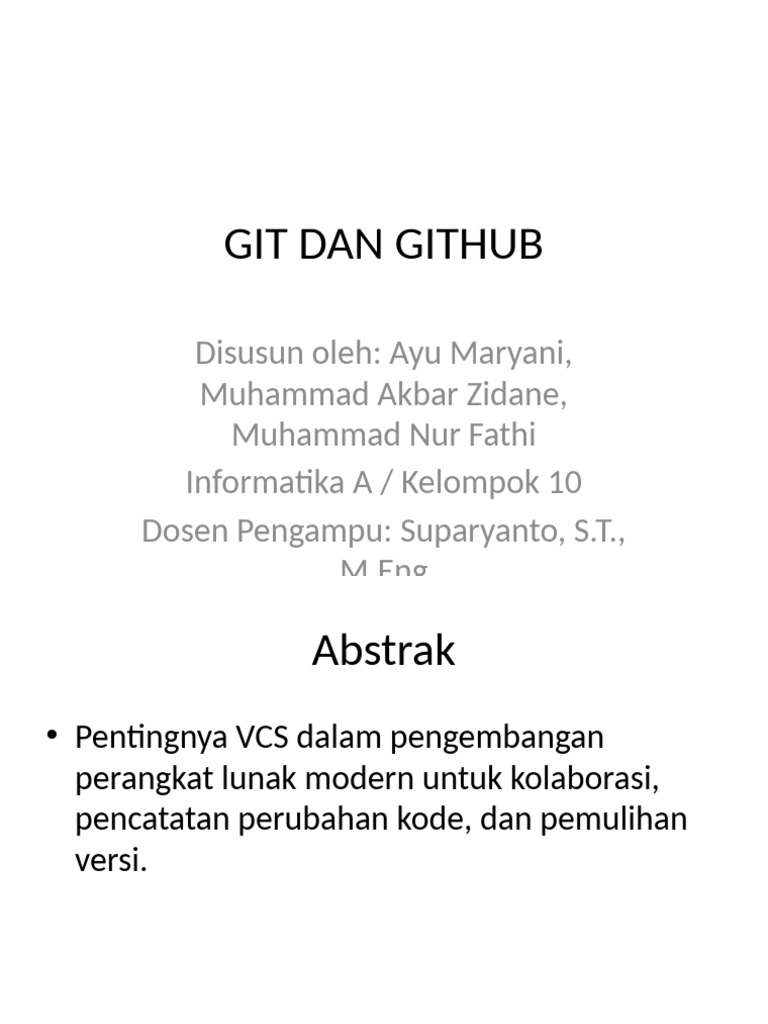 Presentasi GIT Dan GitHub | PDF