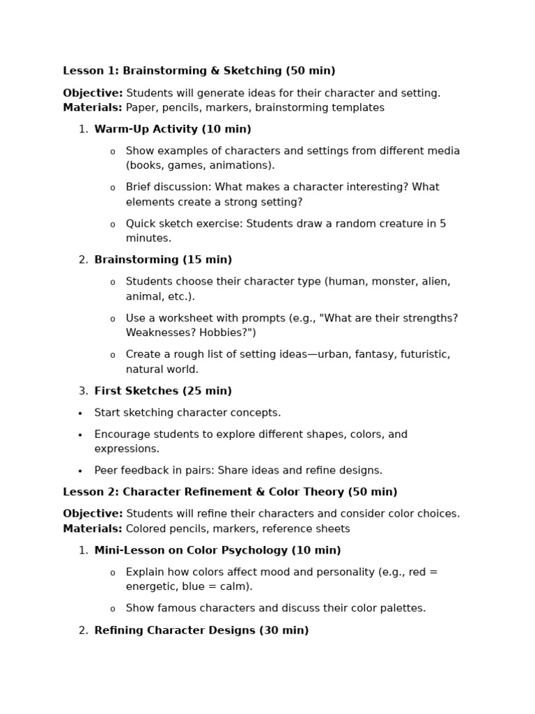 6th Art - Character Design | PDF | Color | Creativity