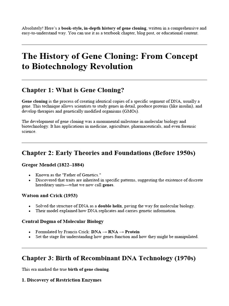 Gene Cloning For Primary Students | PDF | Molecular Cloning | Genetic ...