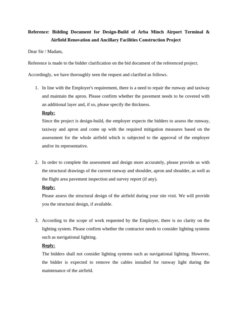 Clarification Response 1 | PDF | Runway | Airport