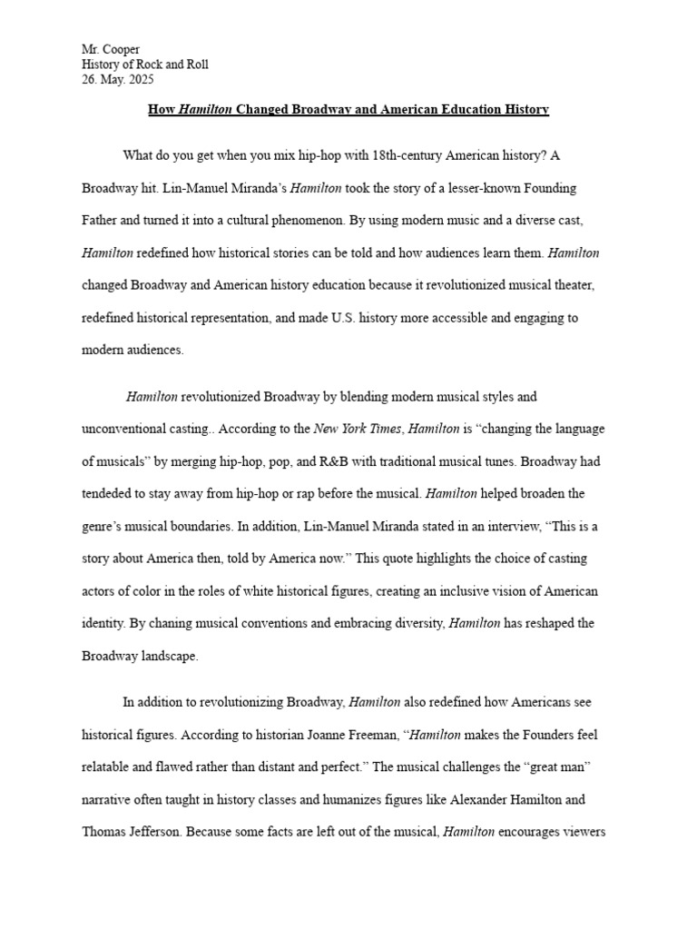 Hamilton Wrote The Other 51 ?? | PDF | Hamilton (Musical)