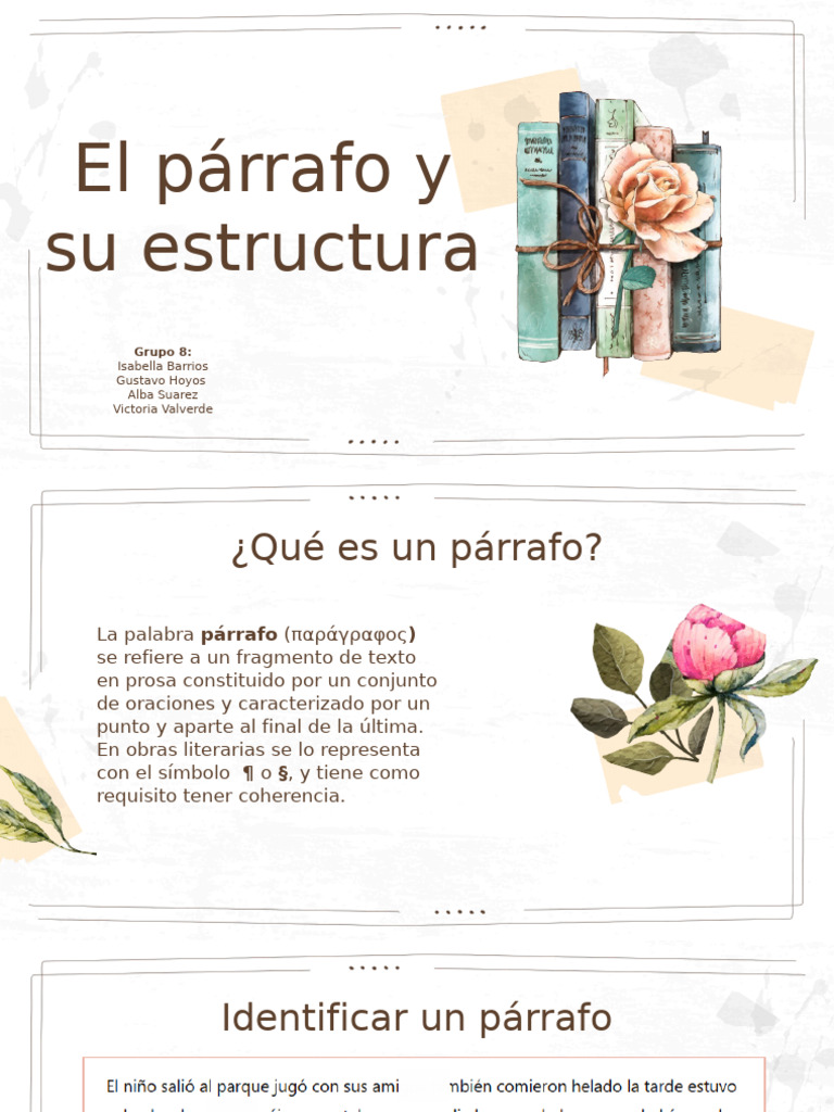Estructura y tipos de párrafos | PDF | Párrafo | Oración (Lingüística)