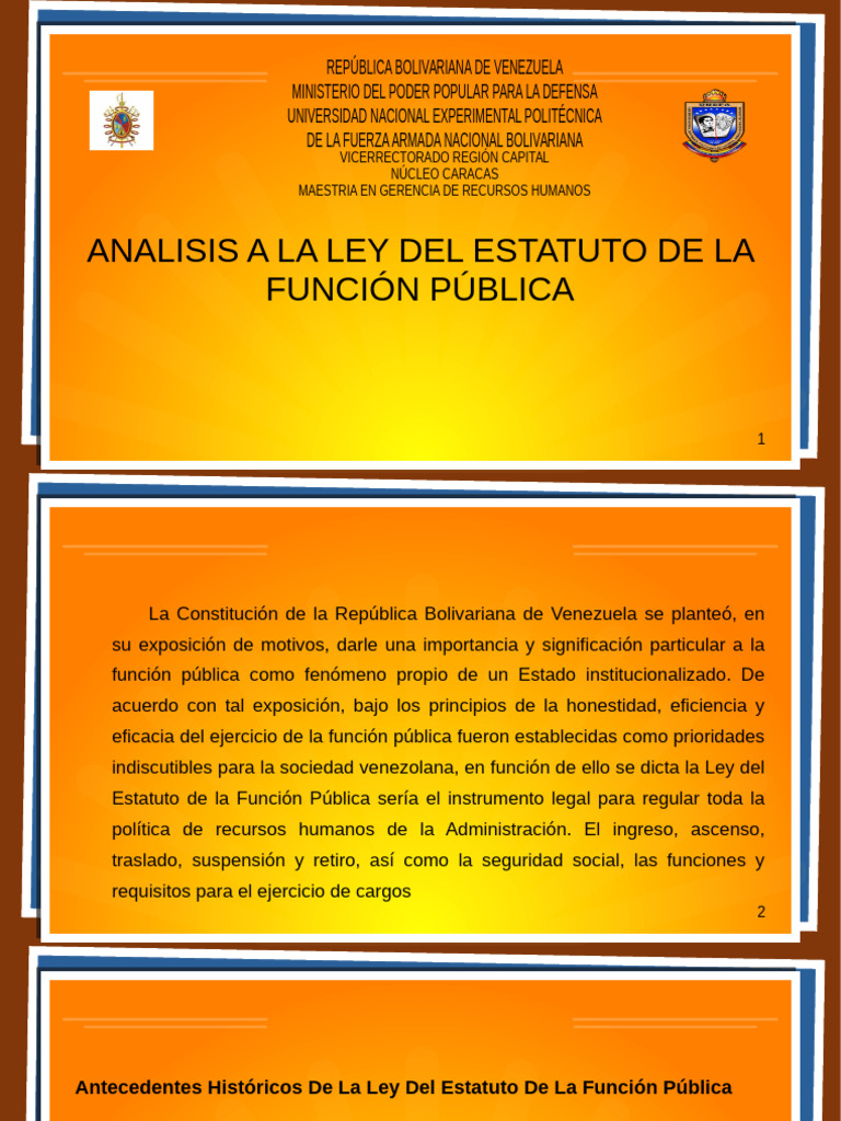 Presentacion Ley Del Estatuto Funcion Publica | PDF | Jubilación ...
