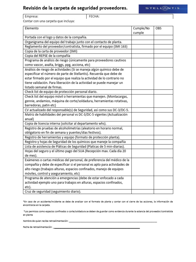Check List Carpeta | PDF