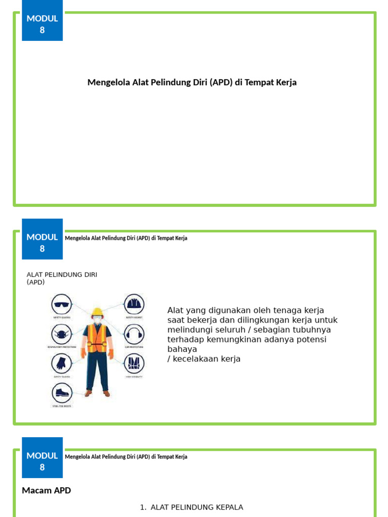 Modul 8- Mengelola APD Di Tempat Kerja (Petugas K3) | PDF