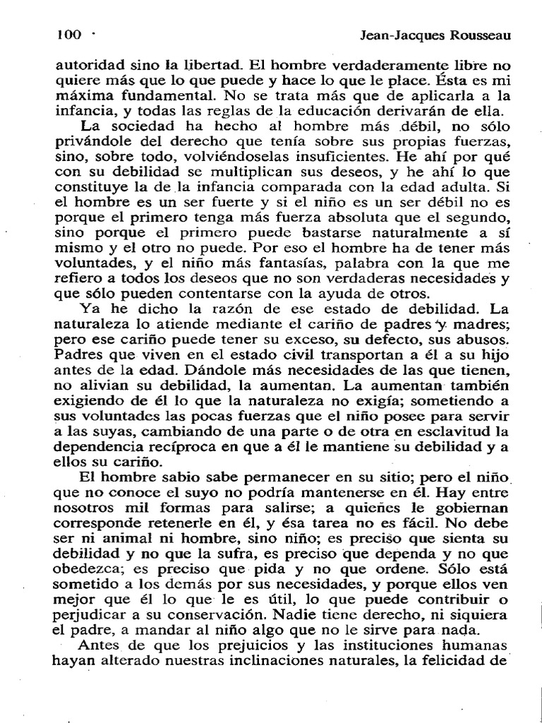 El Emilio o de La Educación | PDF | Libertad | Emile, o sobre educación