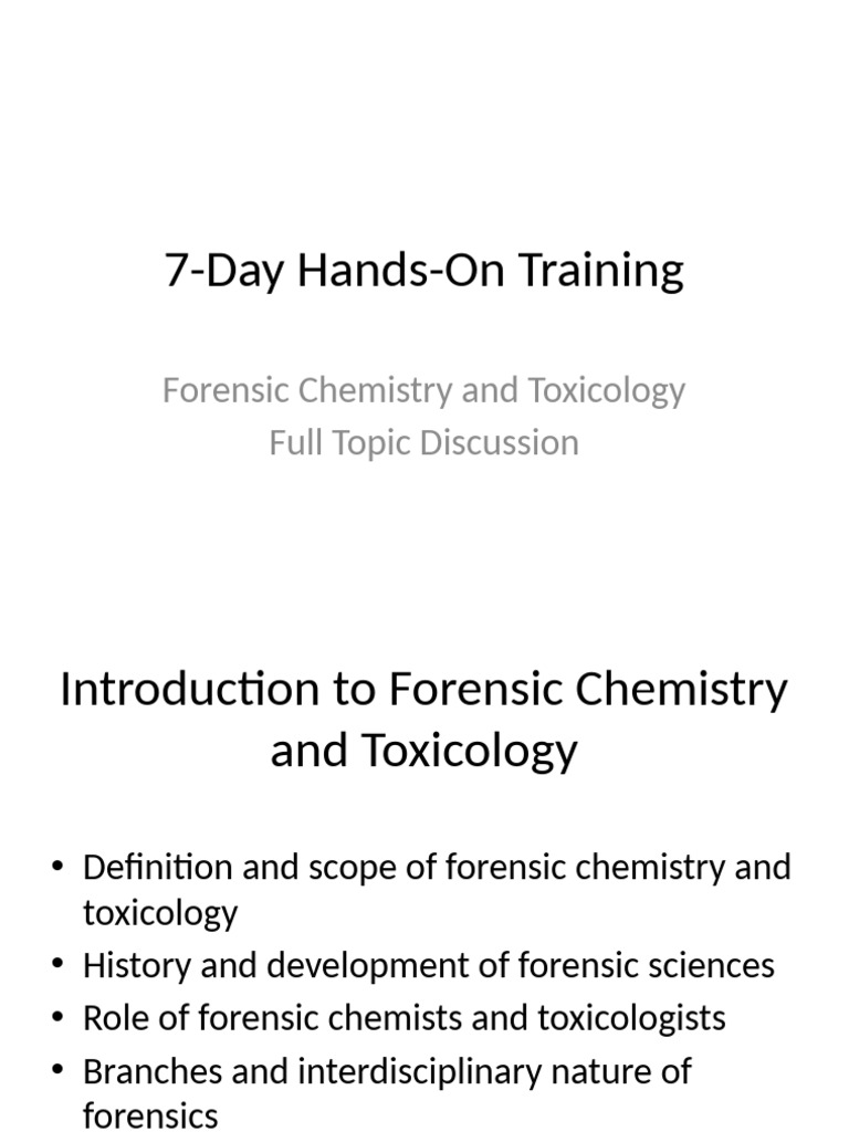 Forensic Chemistry Topics Detailed Presentation | PDF | Forensic ...