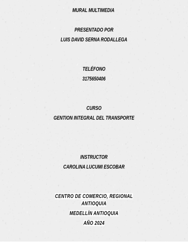 Mural Multimedia Ga2 210101066 Aa2 Ev03 | PDF | Transporte | Logística