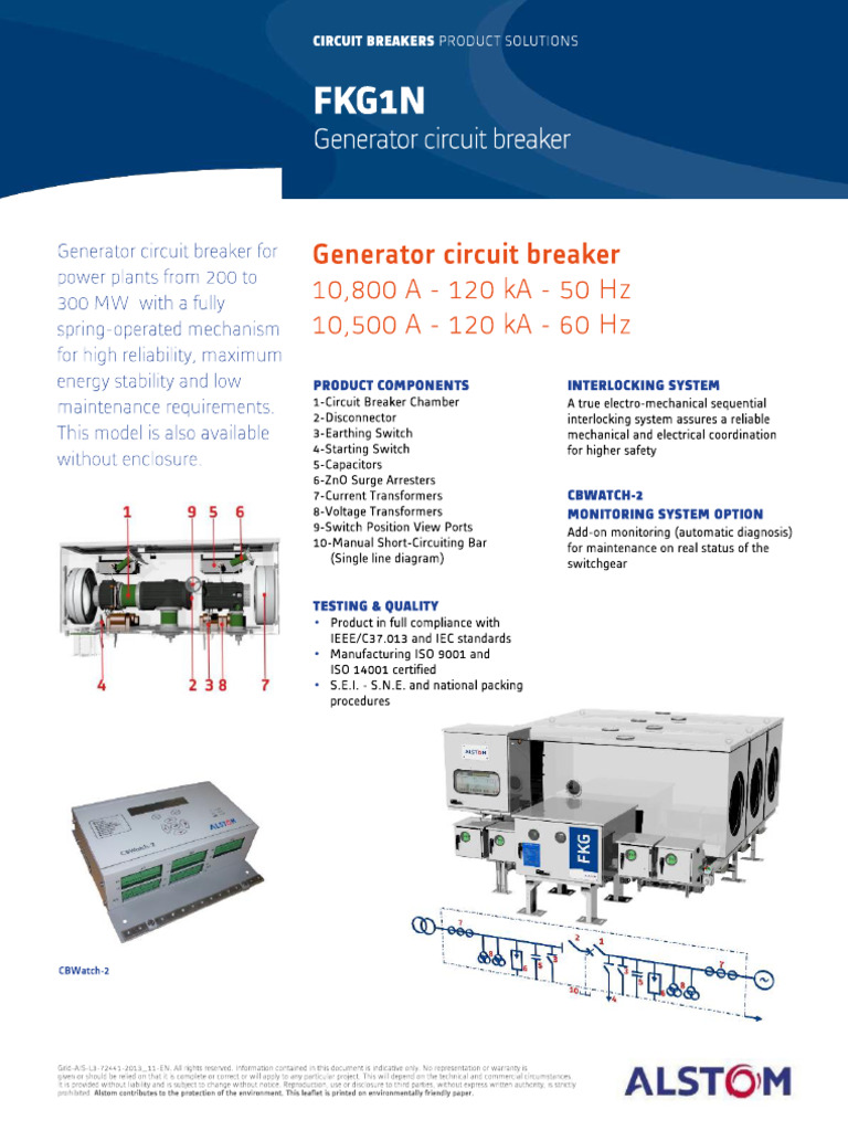 FKG1N Generator Circuit Breaker 200 - 300 MW | PDF