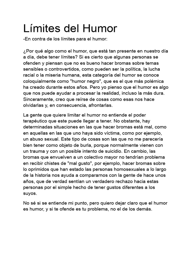 Límites Del Humor | PDF