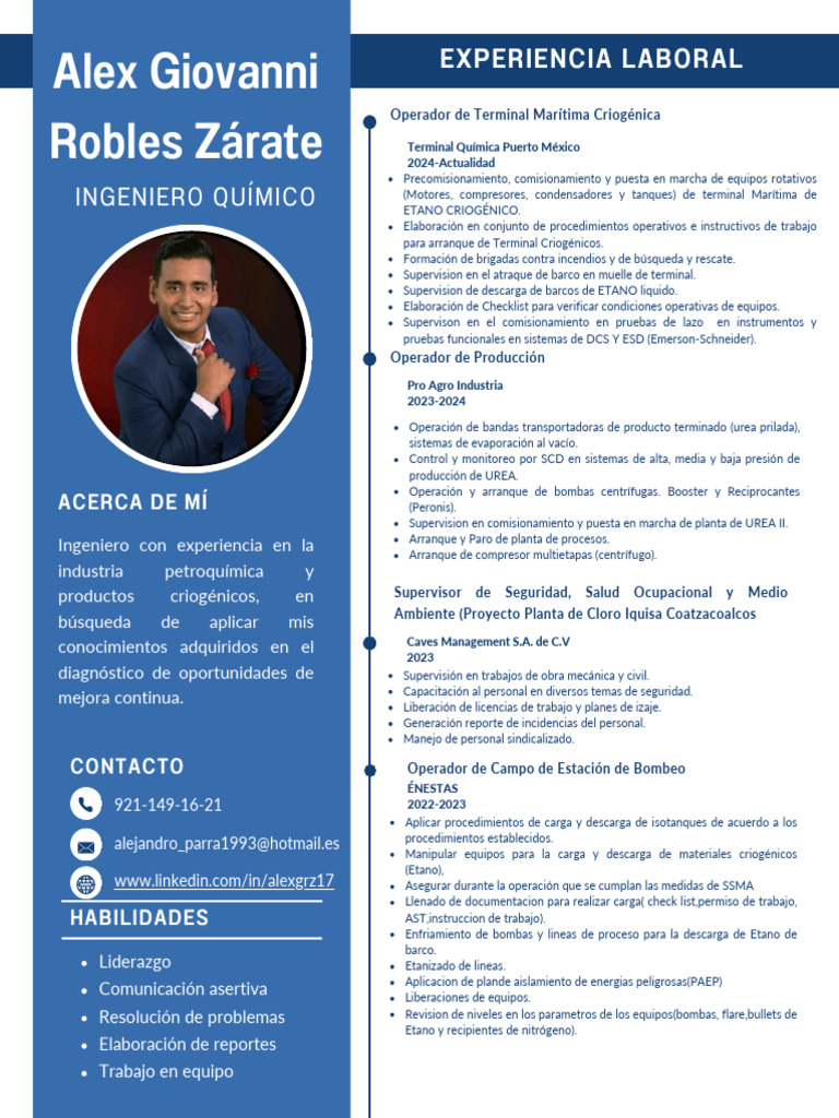 CV Alex Giovanni Robles Zárate | PDF