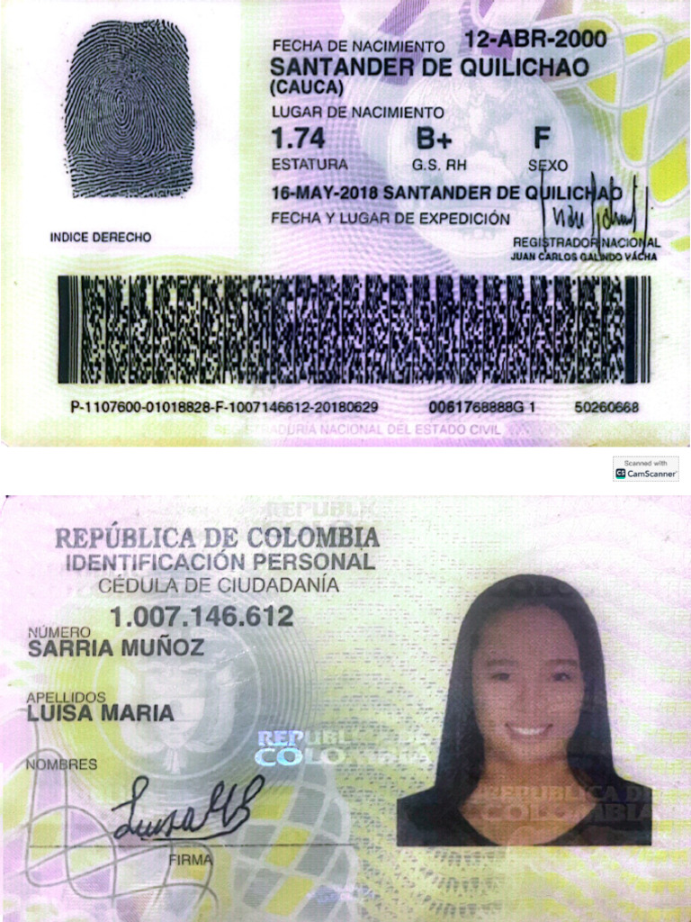 Cedula Luisa Sarria | PDF