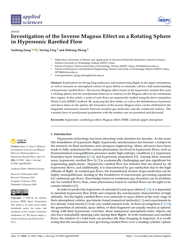 Investigation of The Inverse Magnus Effect On A Rotating Sphere | PDF ...