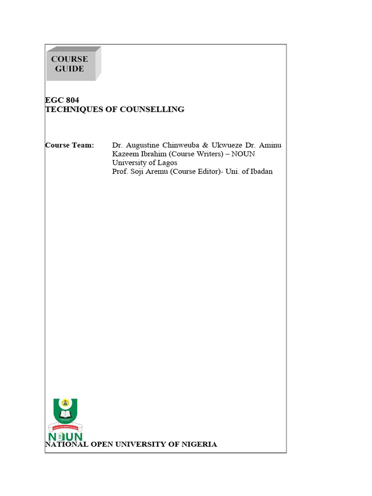 Egc 804 | PDF | Psychotherapy | Behaviour Therapy