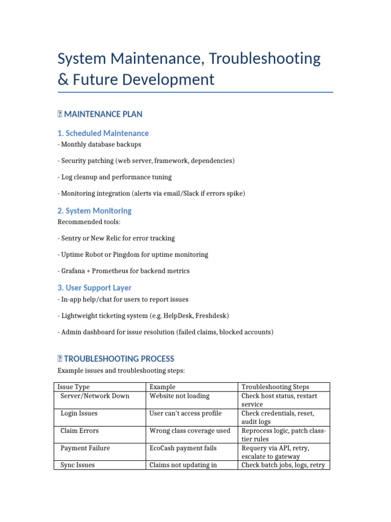 System Maintenance and Troubleshooting Guide | PDF | Mobile App ...