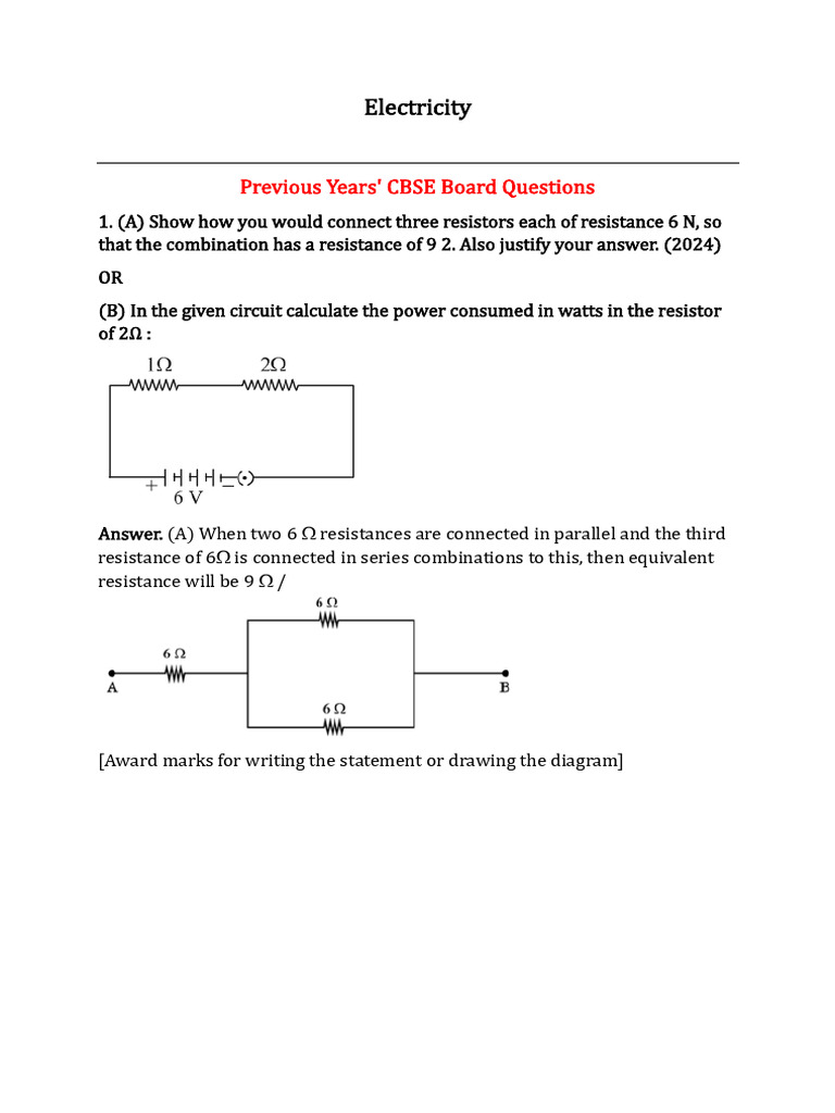 Physics Summer HW (Class - 10) | PDF | Series And Parallel Circuits ...