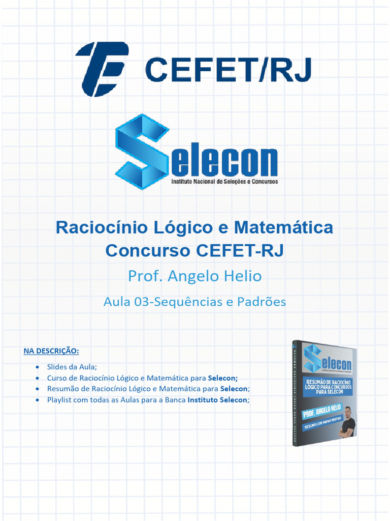Raciocínio Lógico para Selecon CEFET-RJ | PDF