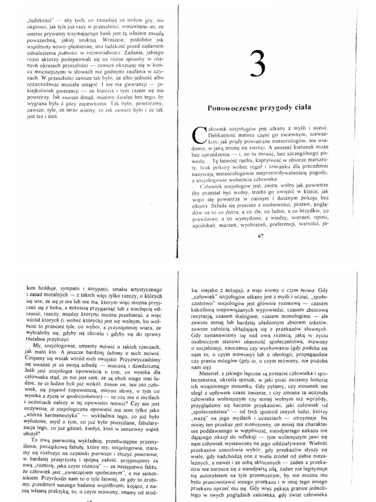 Ponowoczesne Przygody Ciala-Bauman | PDF