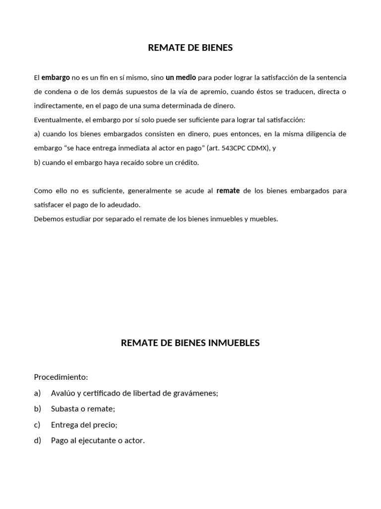 Guía del Remate de Bienes Embargados | PDF | Subasta | Mercados financieros