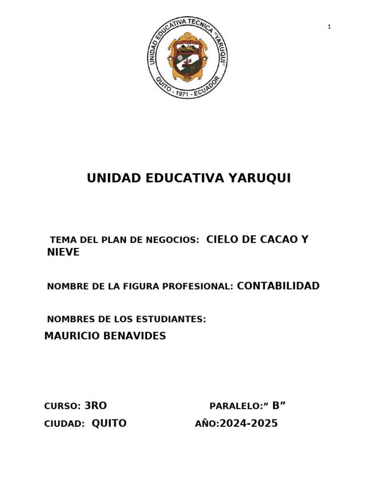 Unidad Educativa Yaruqui Proyecto 3ro B G.-8 | PDF | Mercado (economía) | Marketing