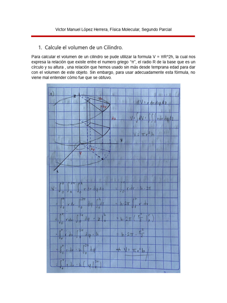 Volumen de Un Cilindro. | PDF