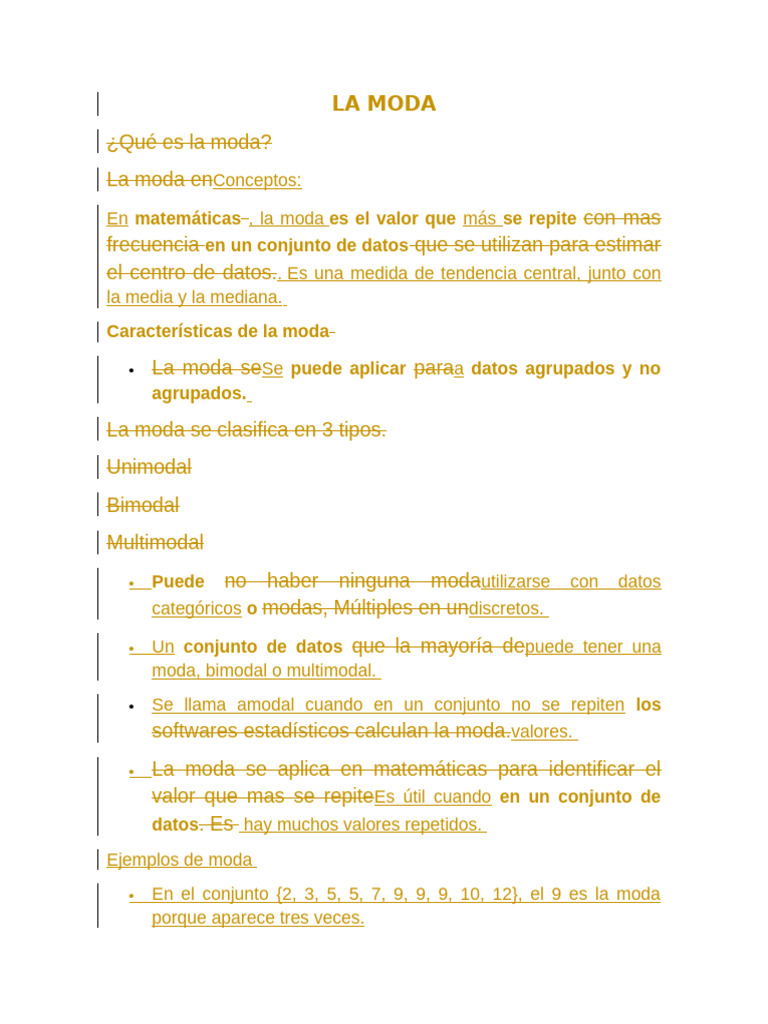 Definición y Ejemplos de Moda en Matemáticas | PDF