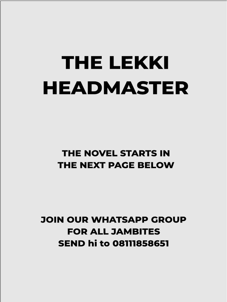 Lekki Headmaster | PDF